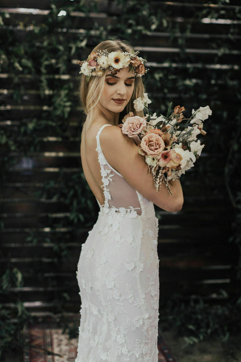Tatum 3D Lace Bohemian Wedding Dress | Dreamers and Lovers