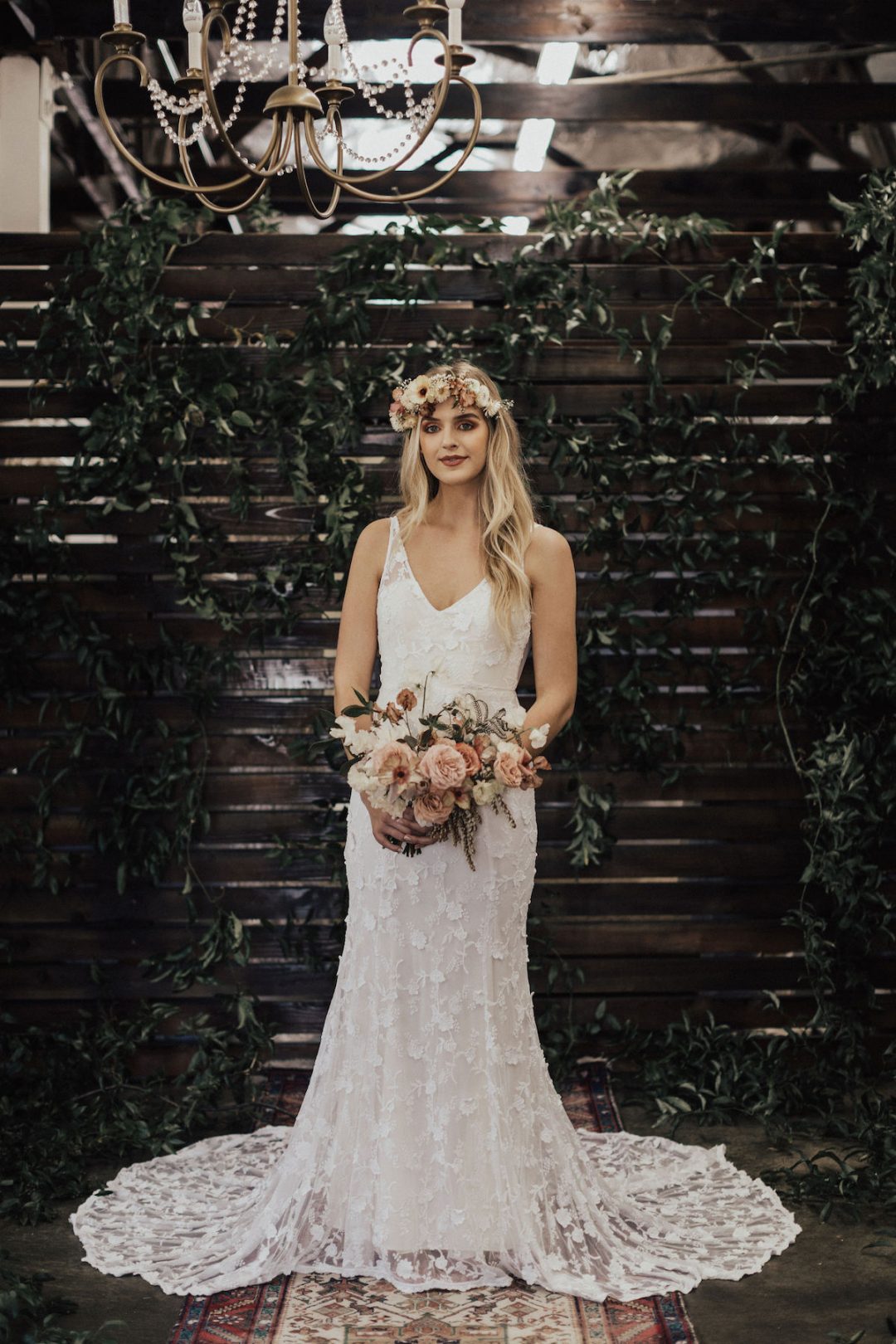Tatum 3D Lace Modern Wedding Dress | Dreamers and Lovers